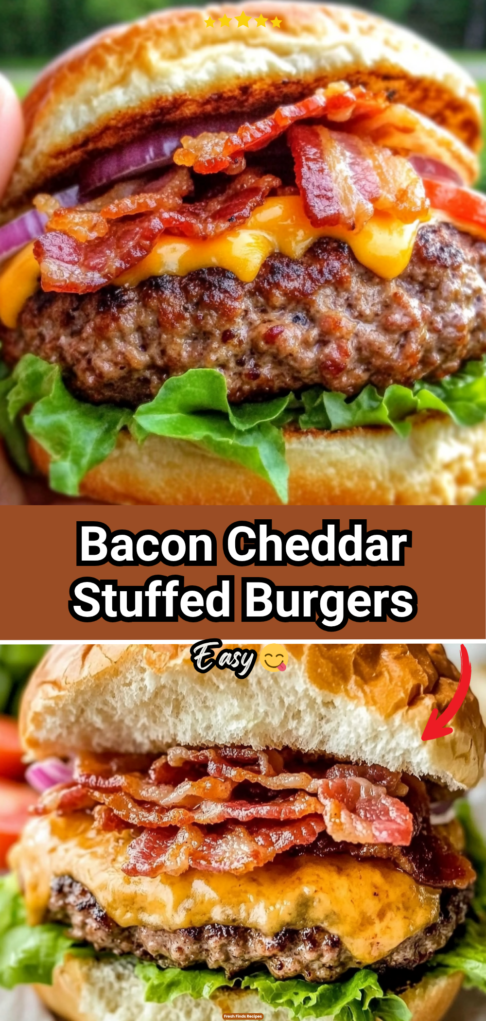 Bacon Cheddar Stuffed Burgers