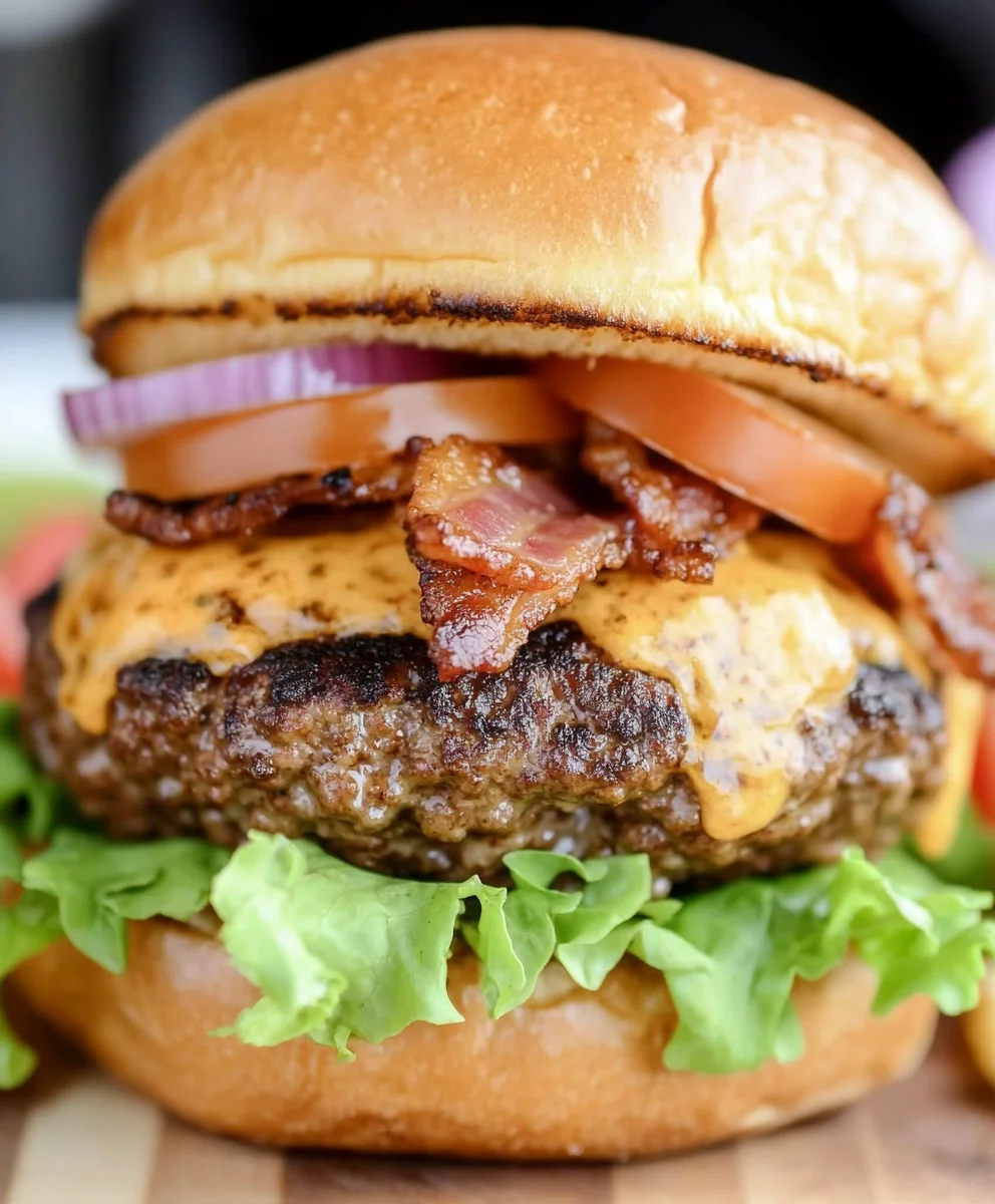 Bacon Cheddar Stuffed Burgers
