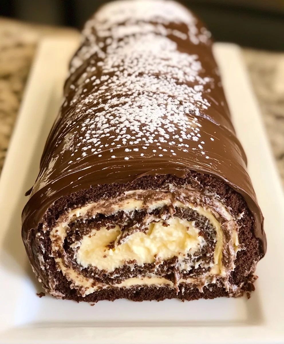Chocolate Swiss Roll Cake