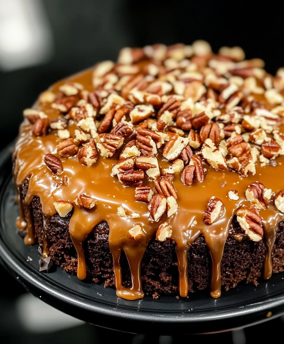 Easy Homemade Chocolate Turtle Cake Recipe